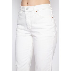 Small 90s Calvin Klein White Jeans | Vintage CK Denim Tapered Leg Jeans ...