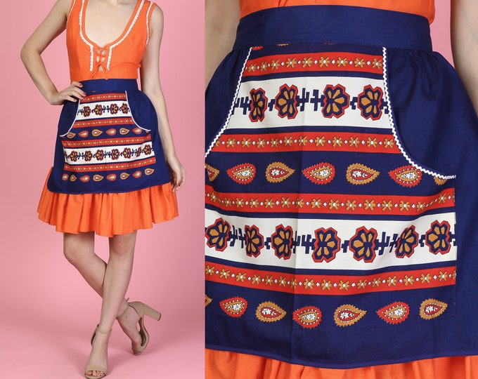 Vintage 70s Boho Floral Kitsch Apron - Etsy