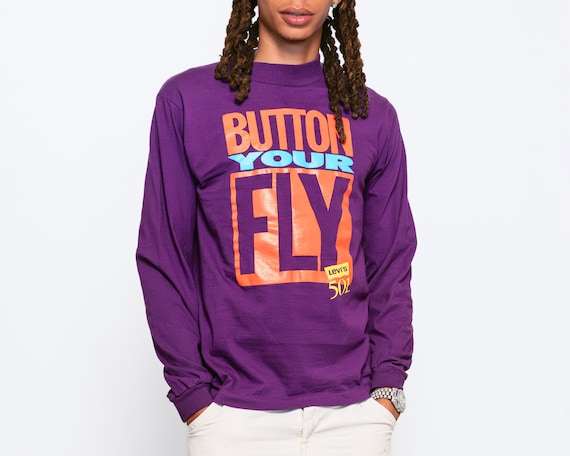 Medium 90s Levi's "Button Your Fly" Long Sleeve T Shi… - Gem
