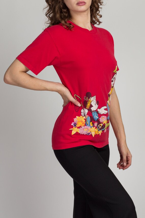 90s Goofy & Mickey Catching Butterflies T Shirt Mediu… - Gem