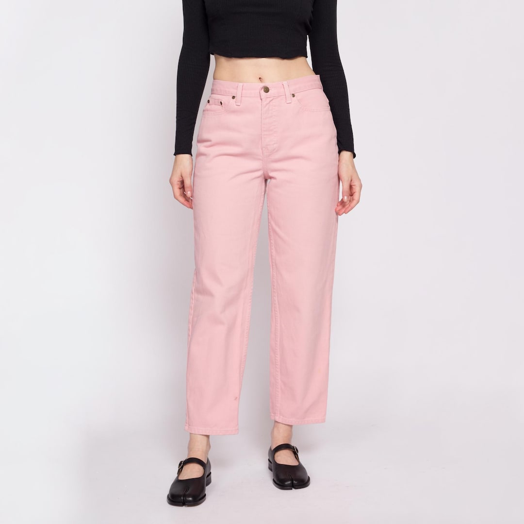 Petite Medium 90s Blush Pink High Waisted Jeans, 28.5" | Vintage ...