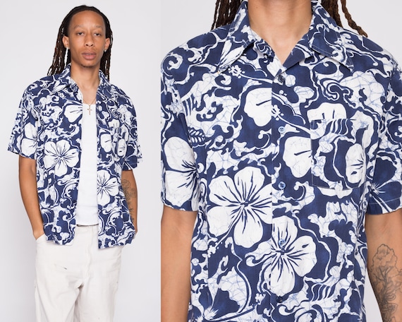 70s Kona Kai Hawaiian Floral Shirt Men's Large | Vint… - Gem