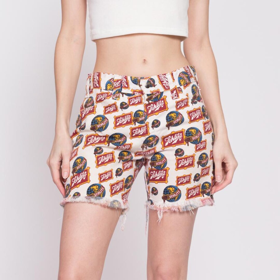 Vintage 70s Schlitz Beer Novelty Print Shorts - Small, 29.5" Waist ...