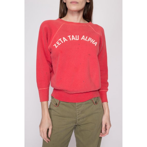 Small 1960s Zeta Tau Alpha Sorority Sweatshirt Petite… - Gem
