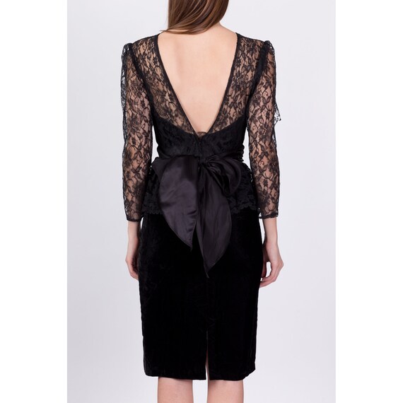 XS 80s Gunne Sax Black Lace Low Back Party Dress | Vi… - Gem