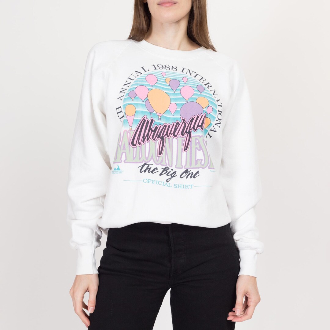 XL 80s Albuquerque Balloon Festival Sweatshirt | Vintage White Hot Air ...