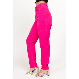 Small 90s Hot Pink High Waisted Jeans 26.5" | Vintage Denim Tapered Leg ...