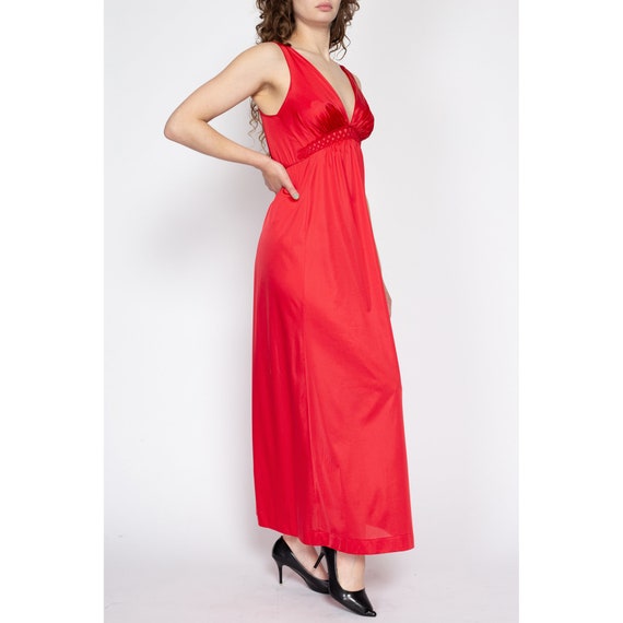 Small 70s Vanity Fair Red Maxi Slip Dress | Vintage D… - Gem