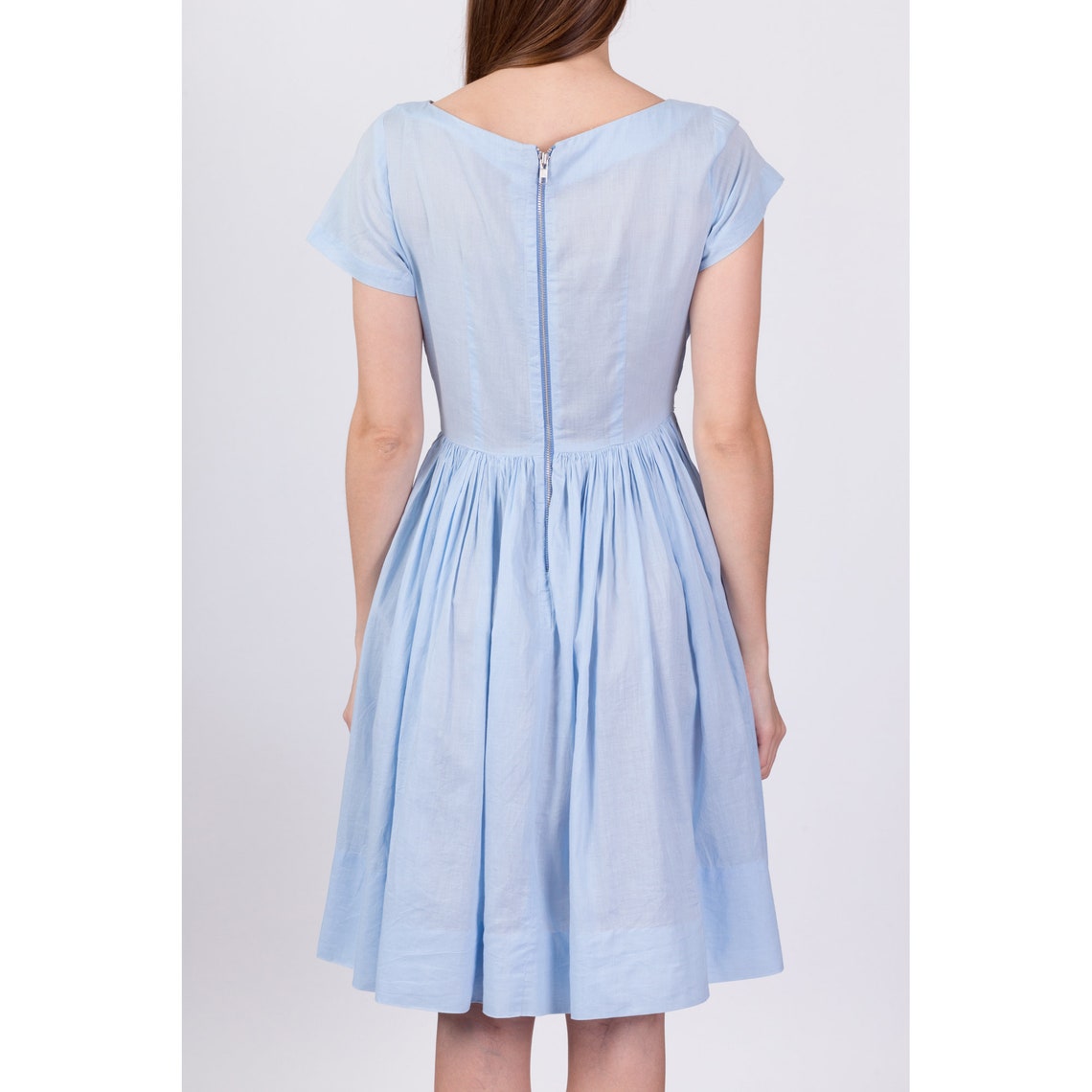 1950s Baby Blue Fit & Flare Day Dress Medium Vintage 50s - Etsy