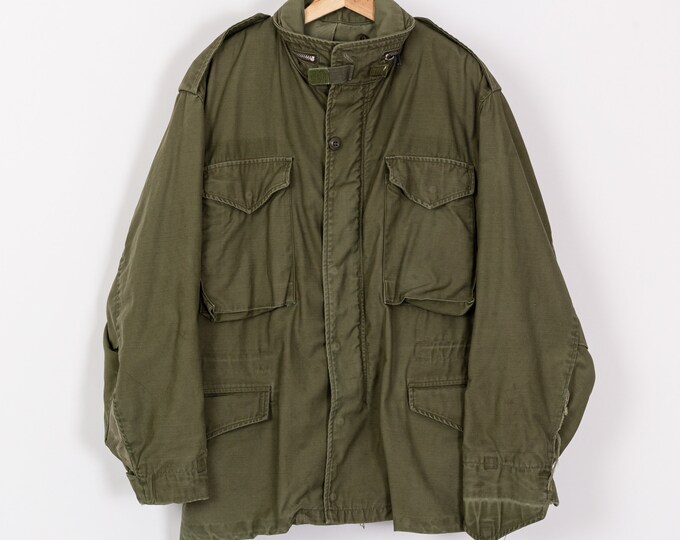 Medium 60s 70s M65 Hooded Army Field Jacket Men's | Vintage Olive Drab ...