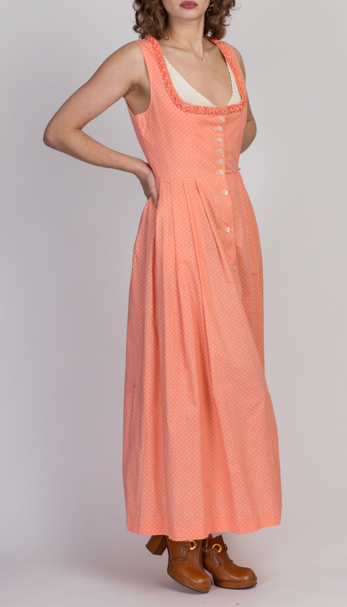 Vintage Dirndl Polka Dot Folk Dress Medium Oktoberfest - Etsy