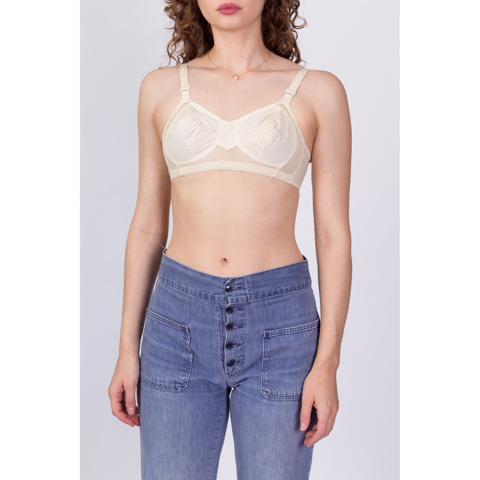 1950s White Cotton Bullet Bra 30a Vintage 50s Pin Up Etsy