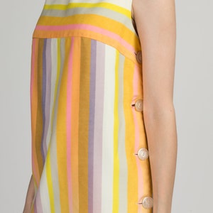 60s Striped Side Button Tank Top Small Vintage Mod Boho Sleeveless Tunic Shirt - Etsy