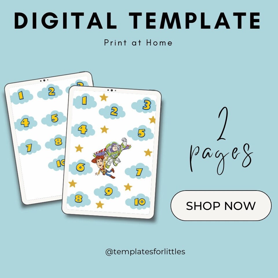 Toy Story Number Template - Etsy