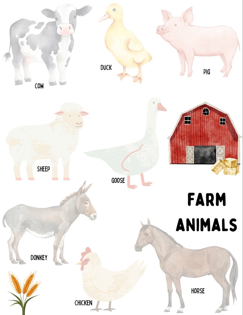 Farm Animals Template - Etsy