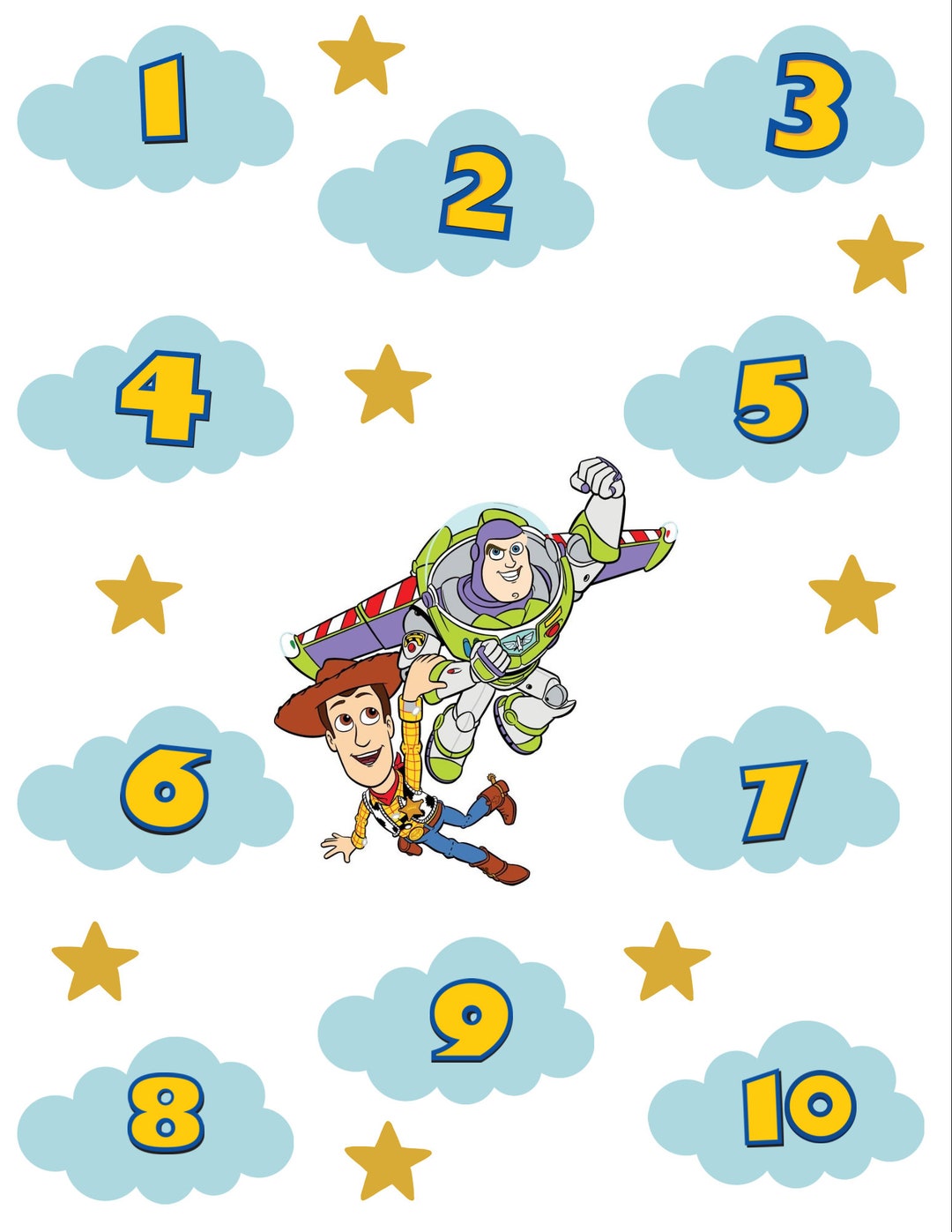 Toy Story Number Template - Etsy