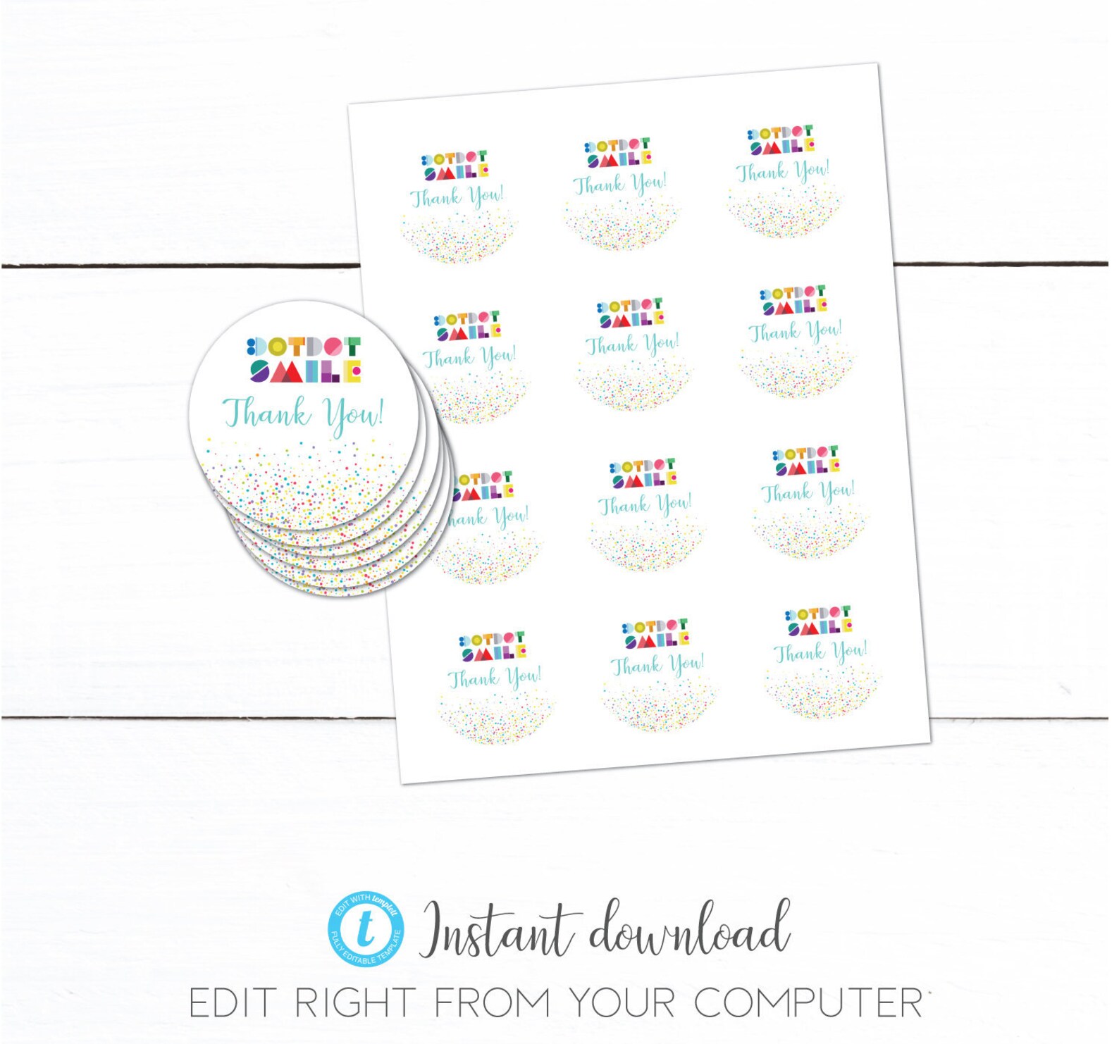 Dot Dot Smile 2 Inch Sticker Confetti Mailing Sticker | Etsy