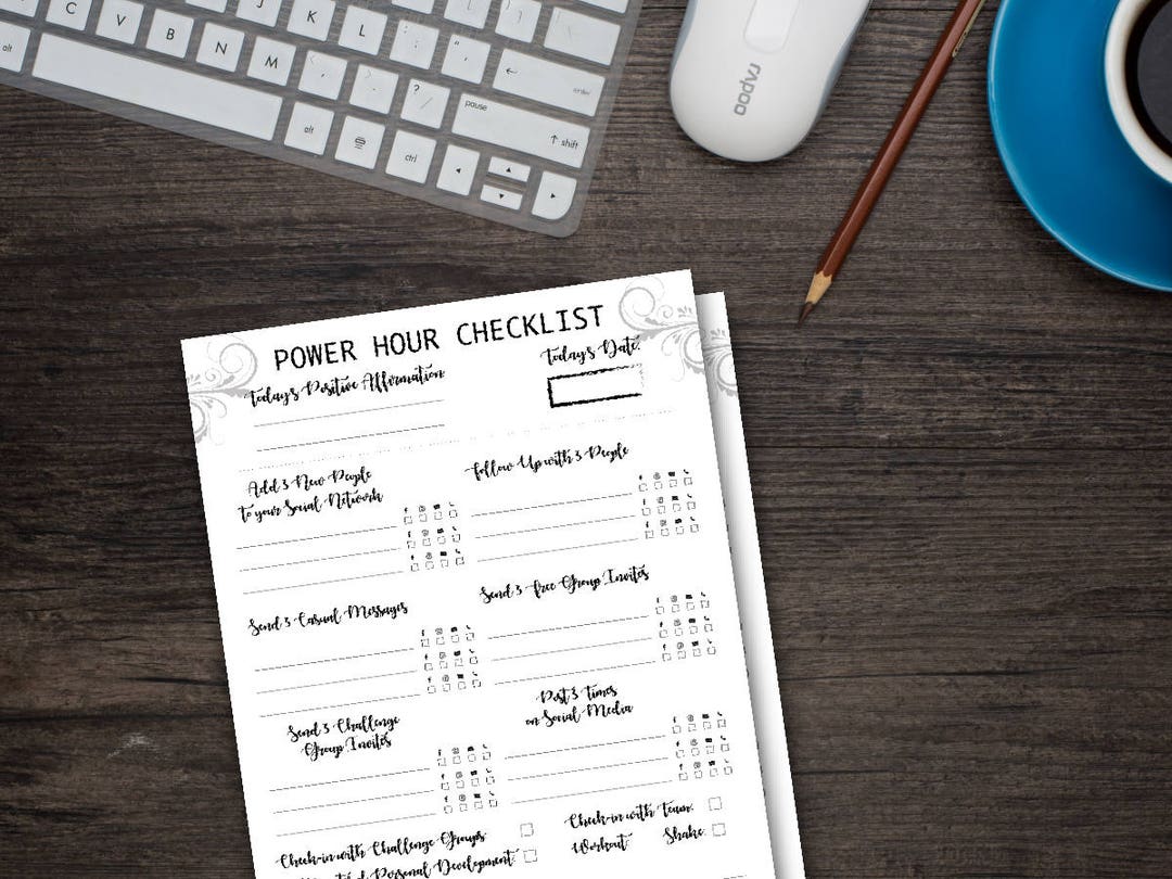 Coach Power Hour Checklist Coach Daily Planner Challenge Group Tracker ...