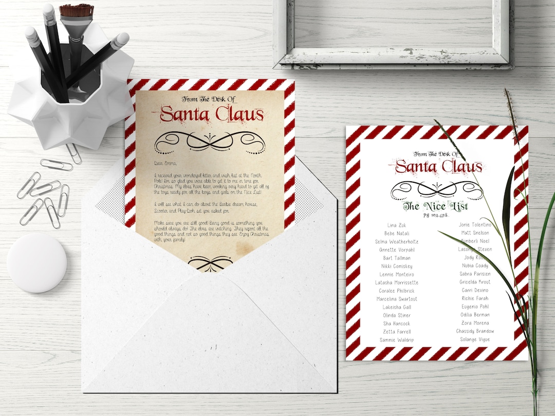 Santa Claus Letter Nice Naughty List Template - Letter From Santa ...