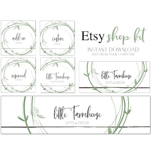 Farmhouse Shiplap Etsy Shop Banner and Branding Kit - Etsy Shop Cover ...