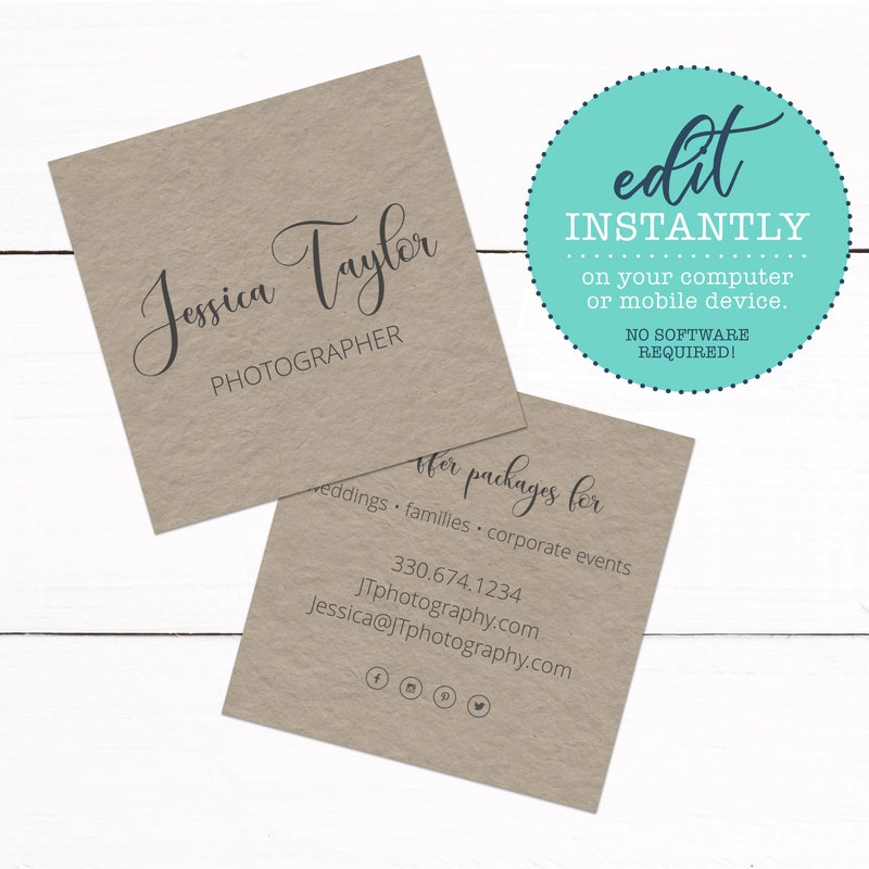 Rustic Business Card - Etsy