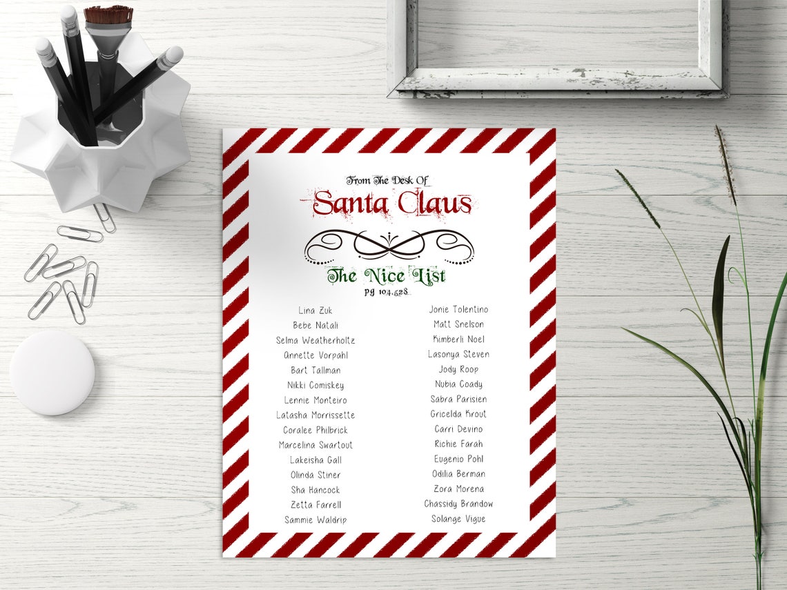 Santa Claus Letter Nice Naughty List Template - Letter From Santa ...