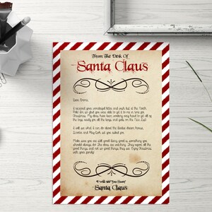 Santa Claus Letter Nice Naughty List Template - Letter From Santa ...
