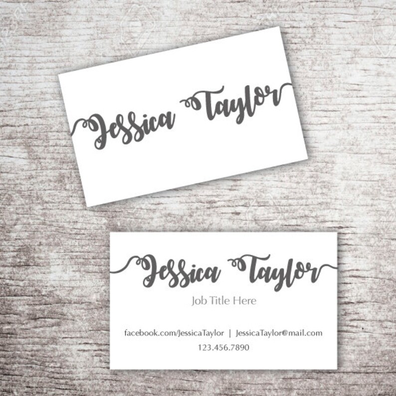 Calligraphy Business Card Elegant Business Card Simple | Etsy