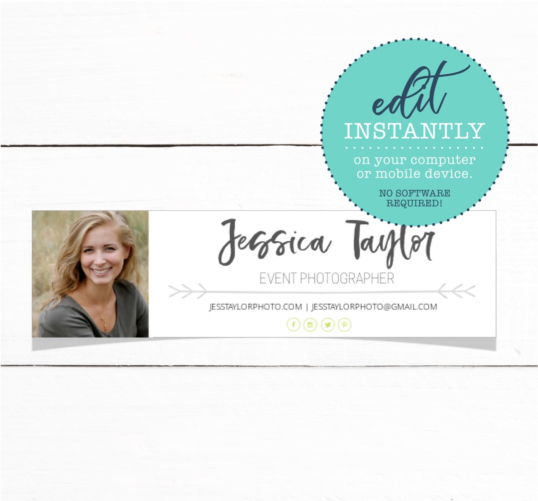 Email Signature With Photo - Photographer Small Business Email ...