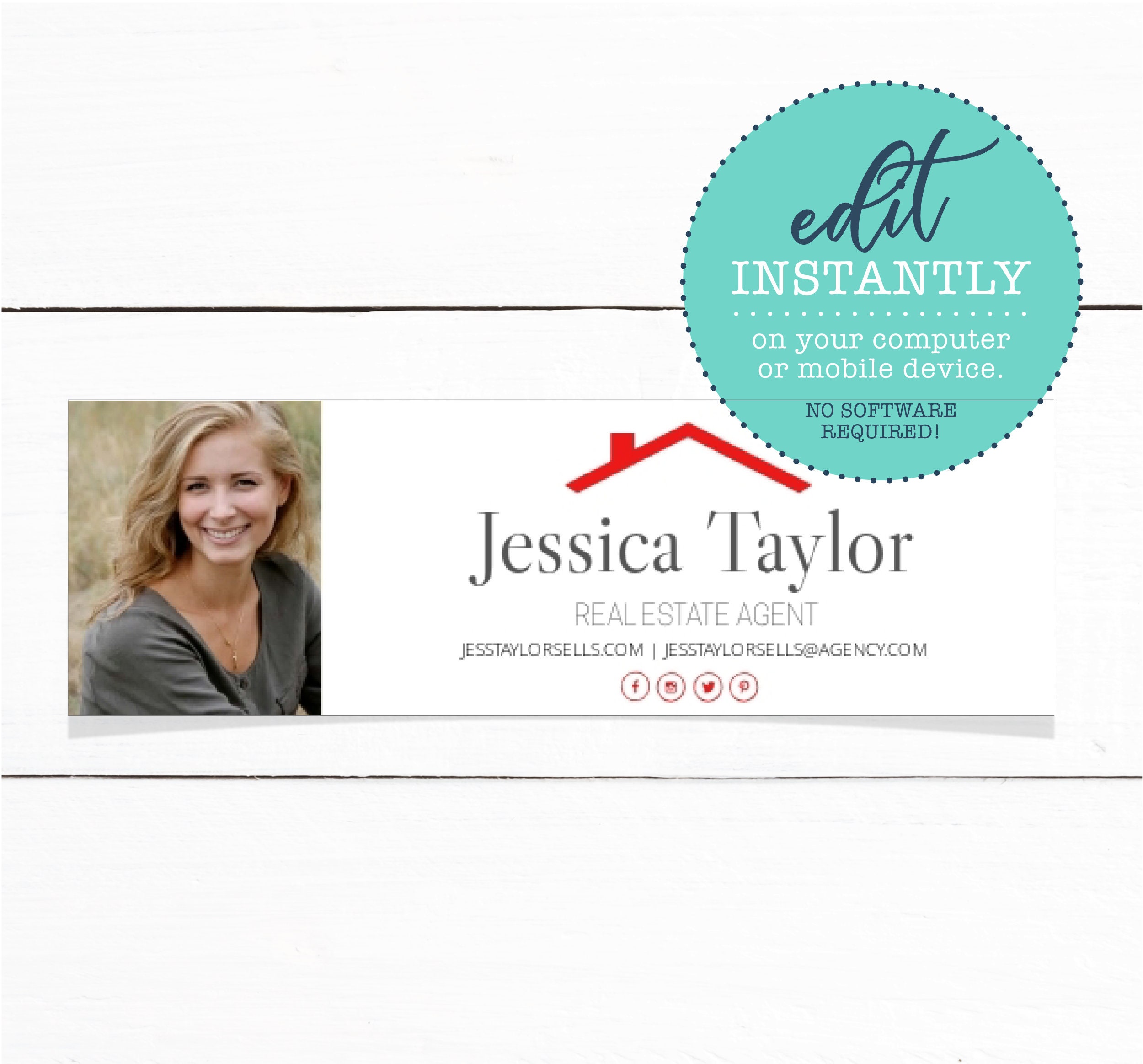 Real Estate Email Signature With Photo Realty Agent Mortgage - Etsy ...