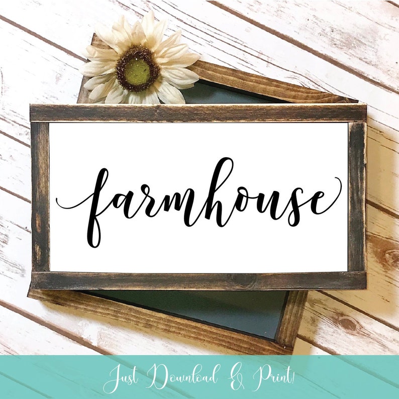 Farmhouse Wall Art Sign Rustic Poster Print Calligraphy Wall - Etsy