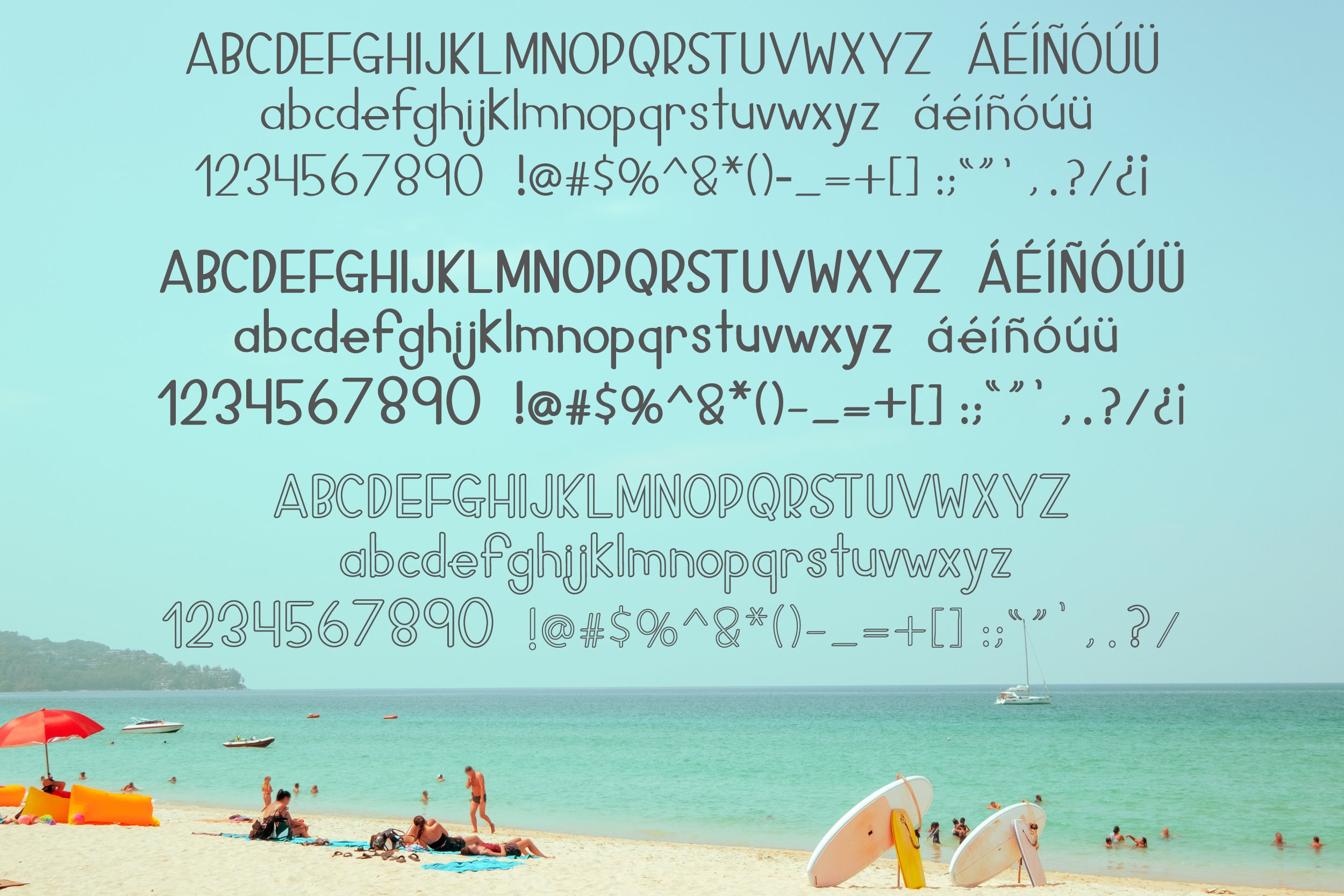 TOP HEAVY A Funky Sans Serif Font Trio With Large Tops 3 Font | Etsy