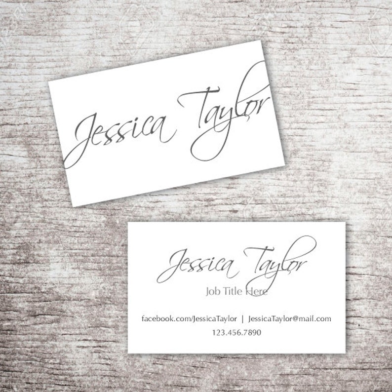 Calligraphy Business Card Elegant Business Card Simple | Etsy