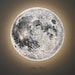 Textured Full Moon Painting: Modern Celestial Wall Art on Wood - Etsy
