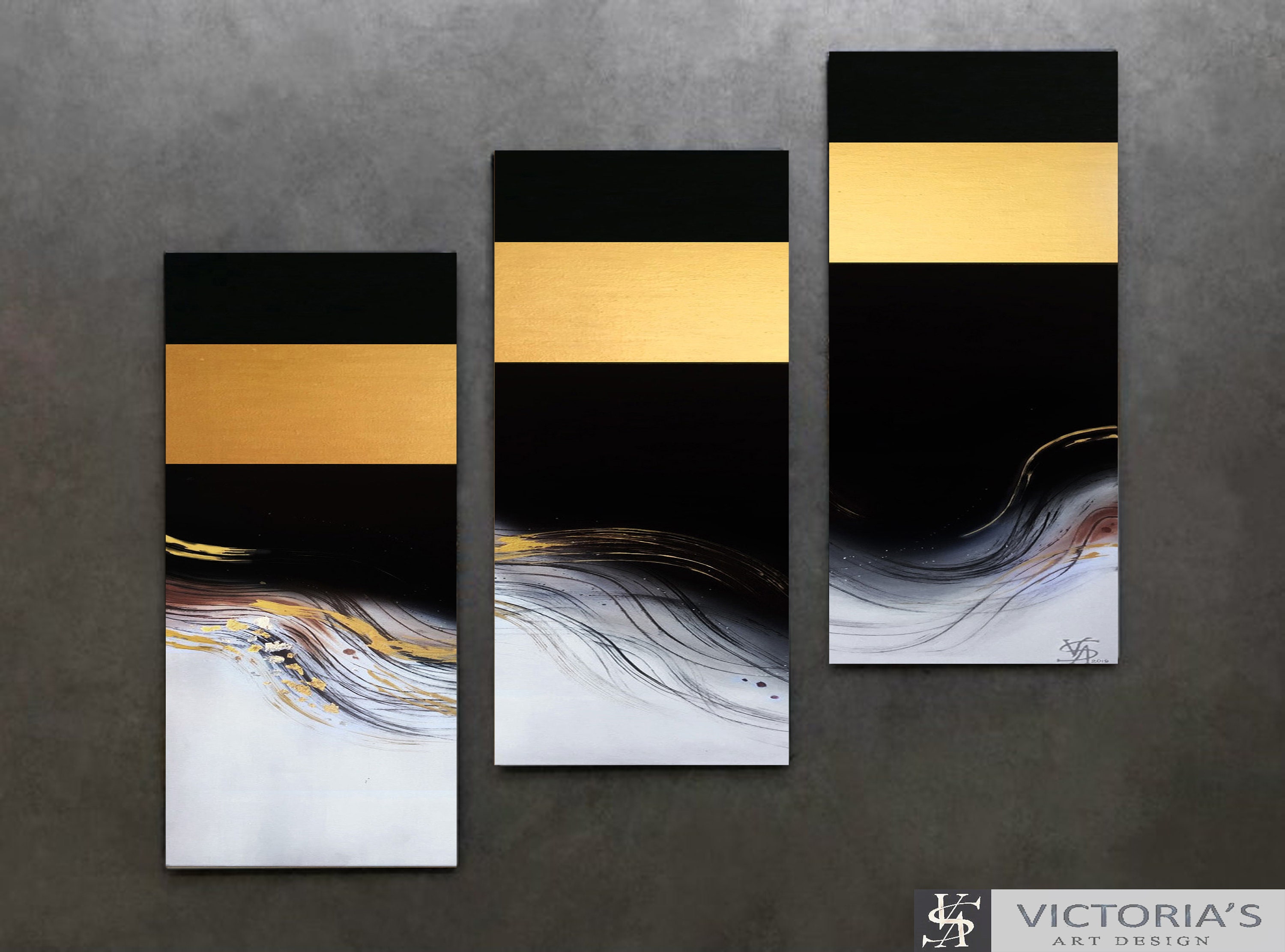 Oil Painting, Original Oil Painting on Canvas Abstract Set of Three ...