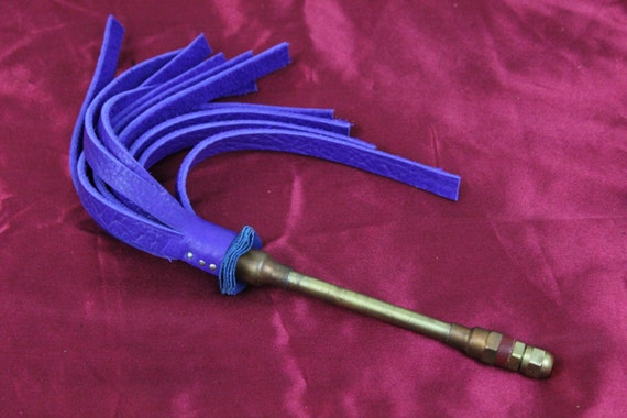 Copper Brass and Purple Elk Leather Small Flogger - Etsy UK