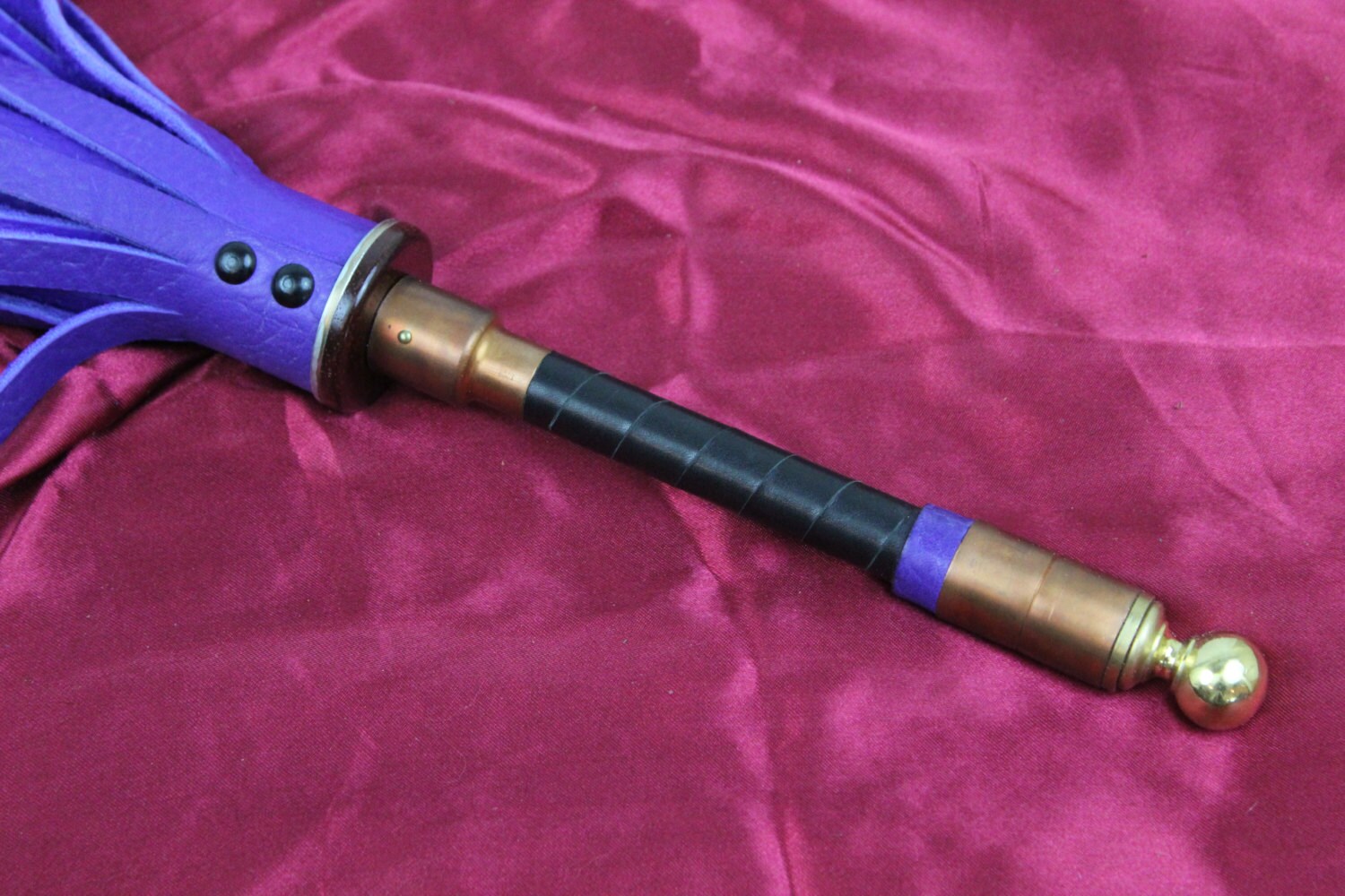Purple Leather Brass and Copper Flogger - Etsy