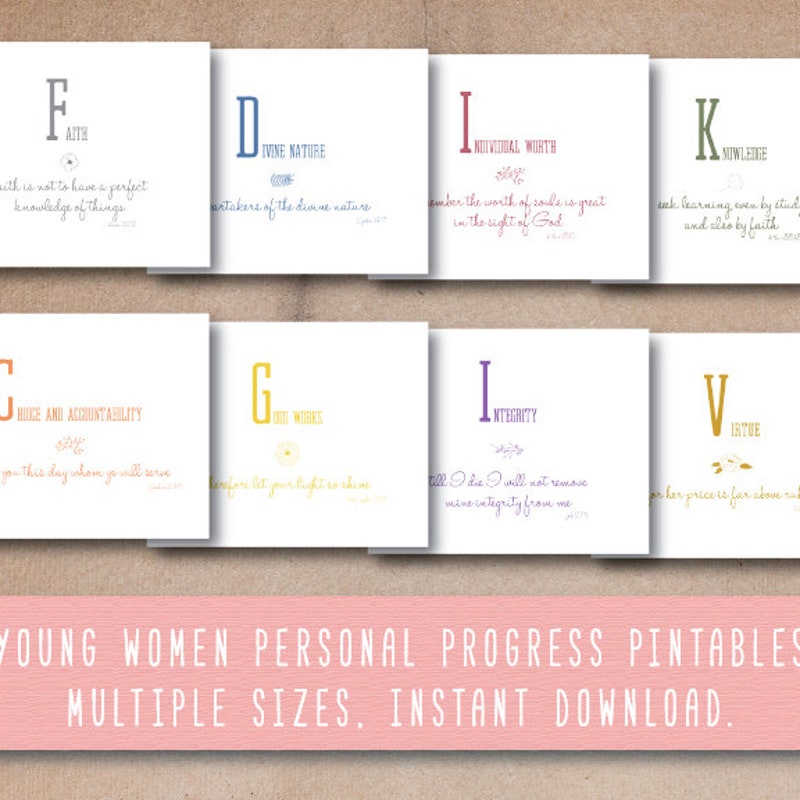 Young Women Values - Etsy