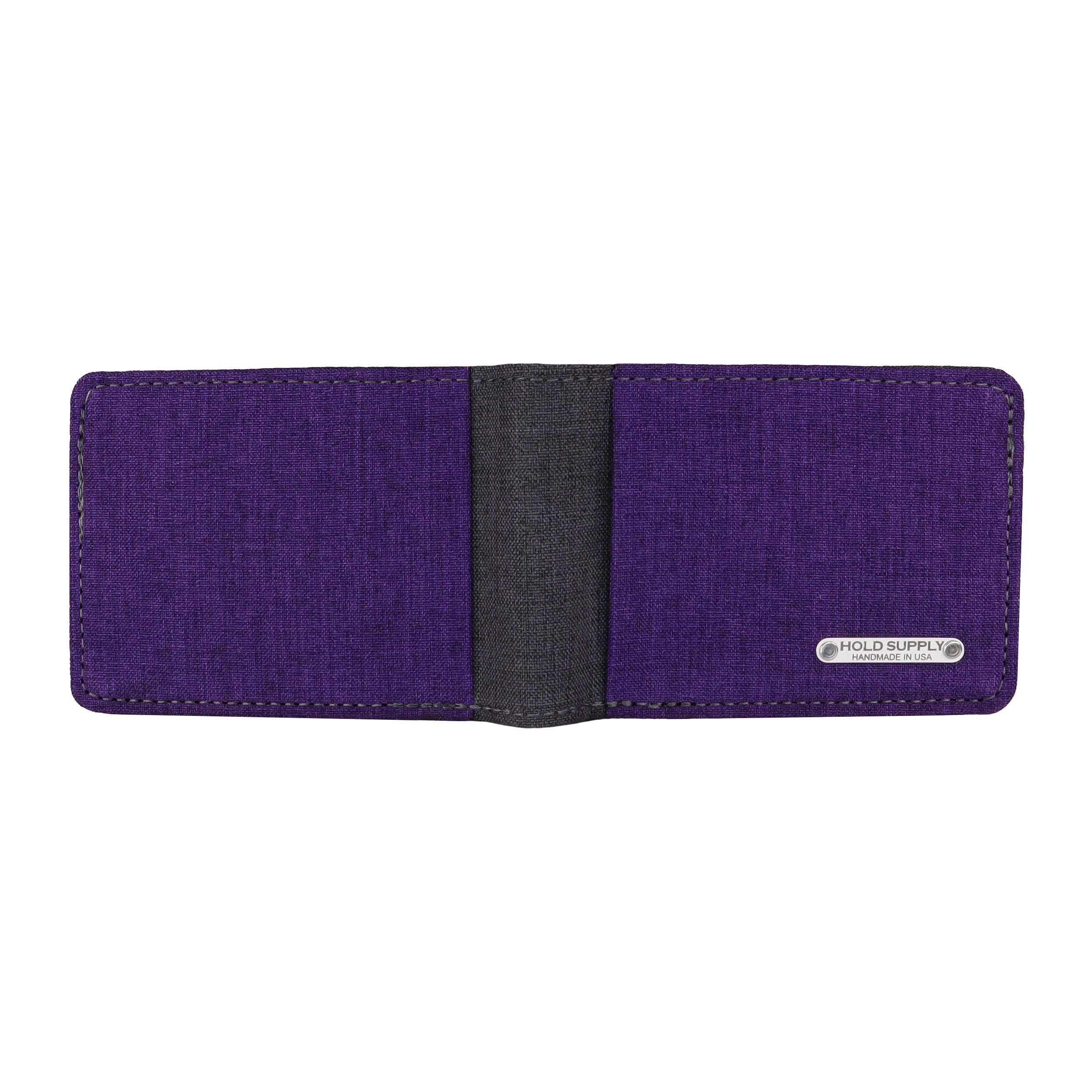 Buy Purple and Gray Mens Polyester Poplin Fabric Bifold Wallet, Canvas ...