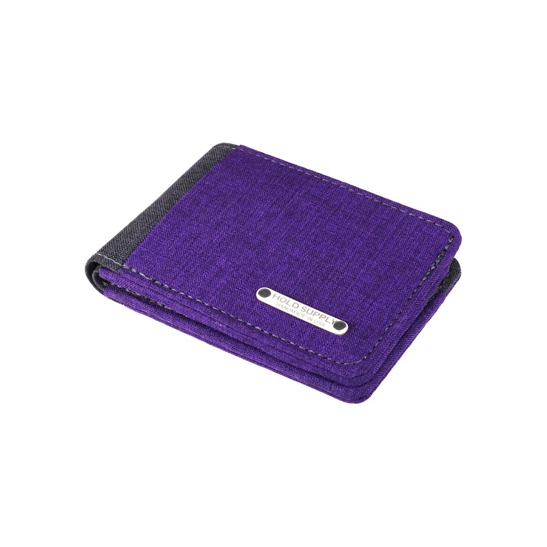 Buy Purple and Gray Mens Polyester Poplin Fabric Bifold Wallet, Canvas ...