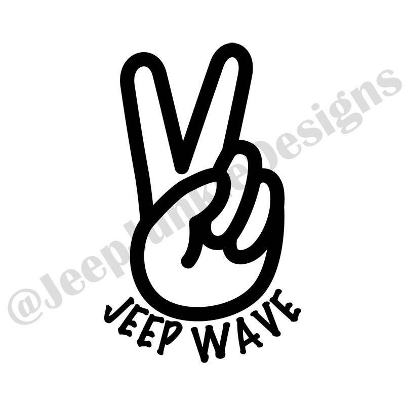 Jeep Wave Peace Sign Vinyl Decal Jeep Girl Decal Jeep Girl | Etsy