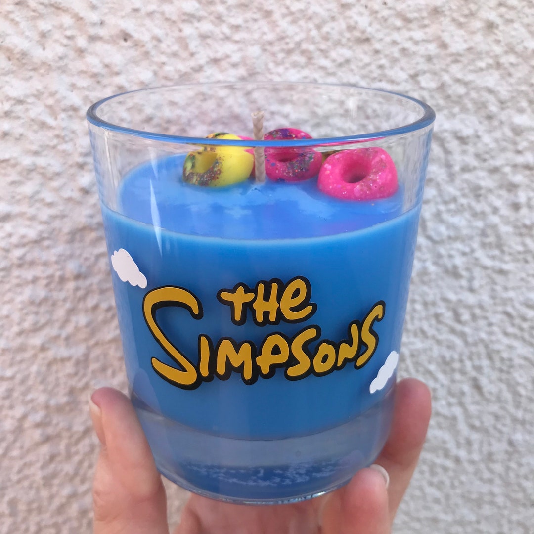 Simpsons Doh Doughnut Scented Fun Candle, Blue Coconut Wax and Vegan ...