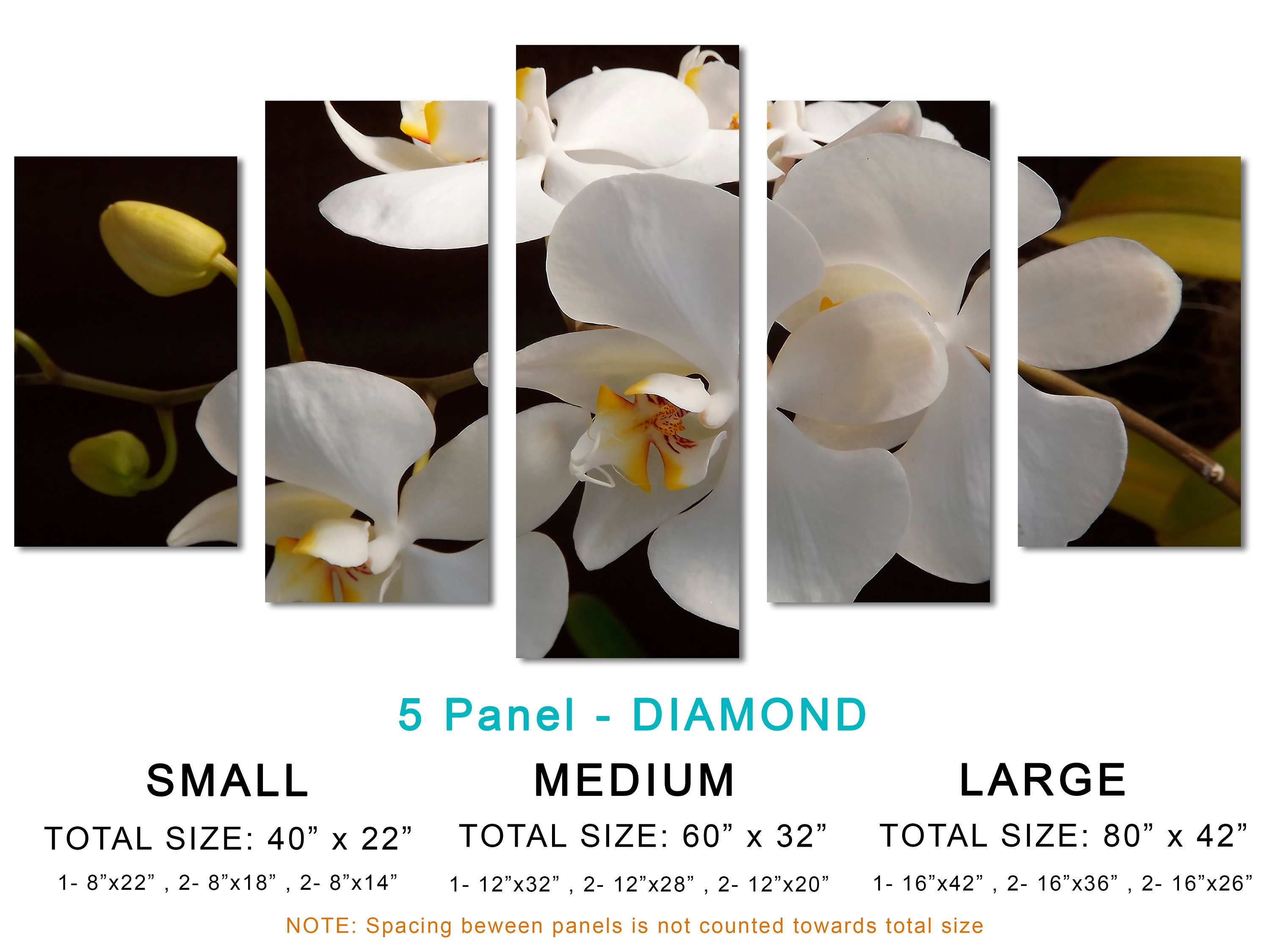White Orchid Wall Art Canvas Print 3 Panel Split Triptych - Etsy