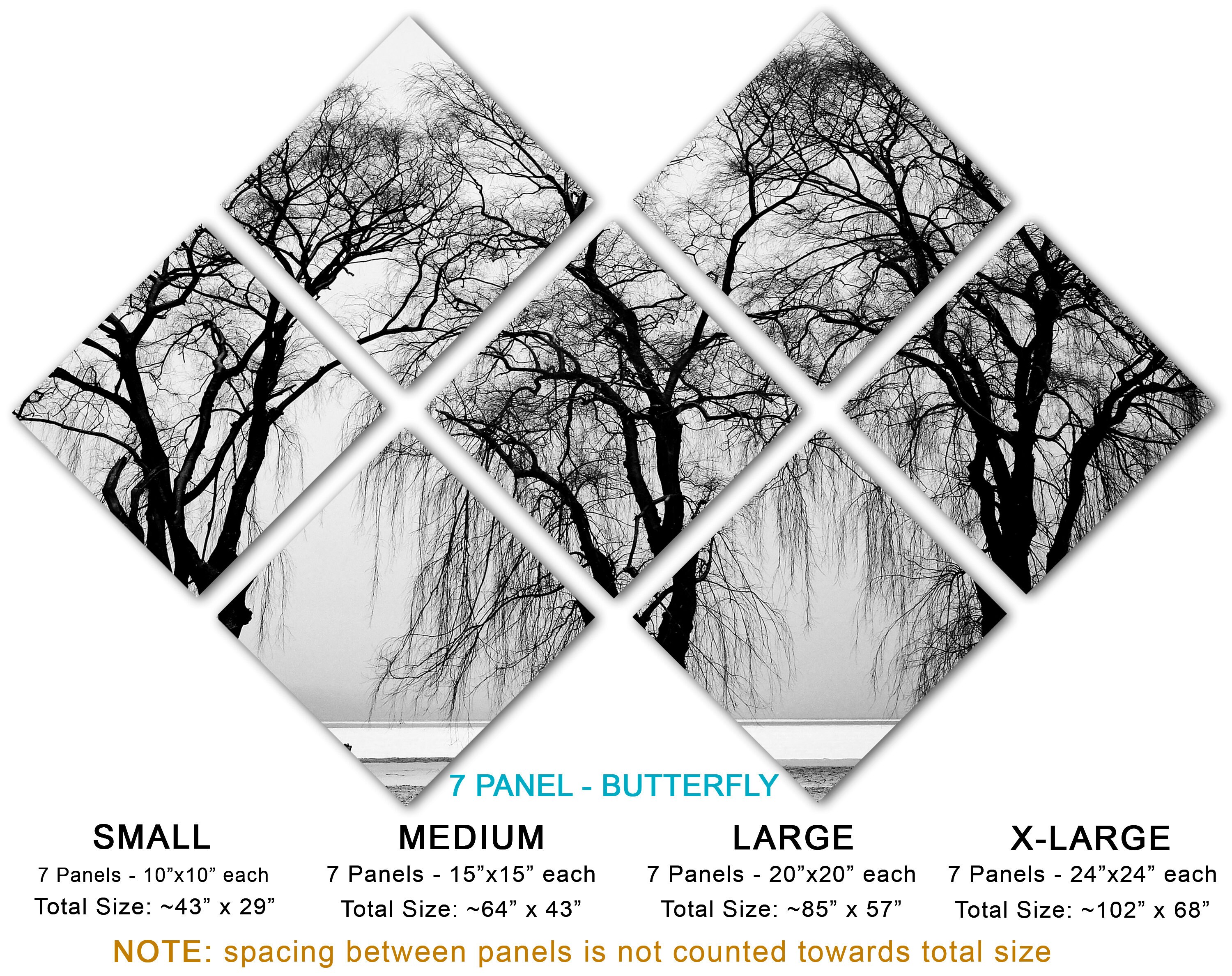 Trees in Black and White Canvas Print Wall Art - 3 Panel Split ...