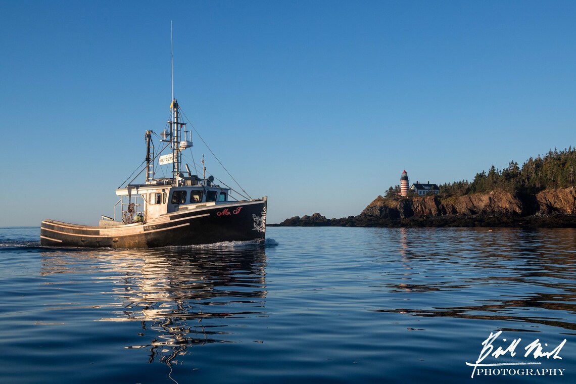 Dawn Departure at West Quoddy Head | Coastal Fishing Boat and ...