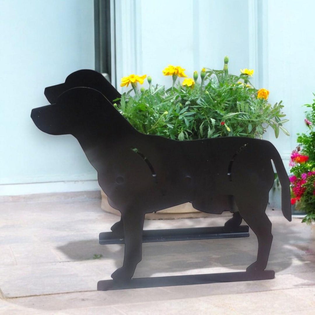 Metal Labrador Retriever Planter | Flowerpot Holder | Decorative Plant ...