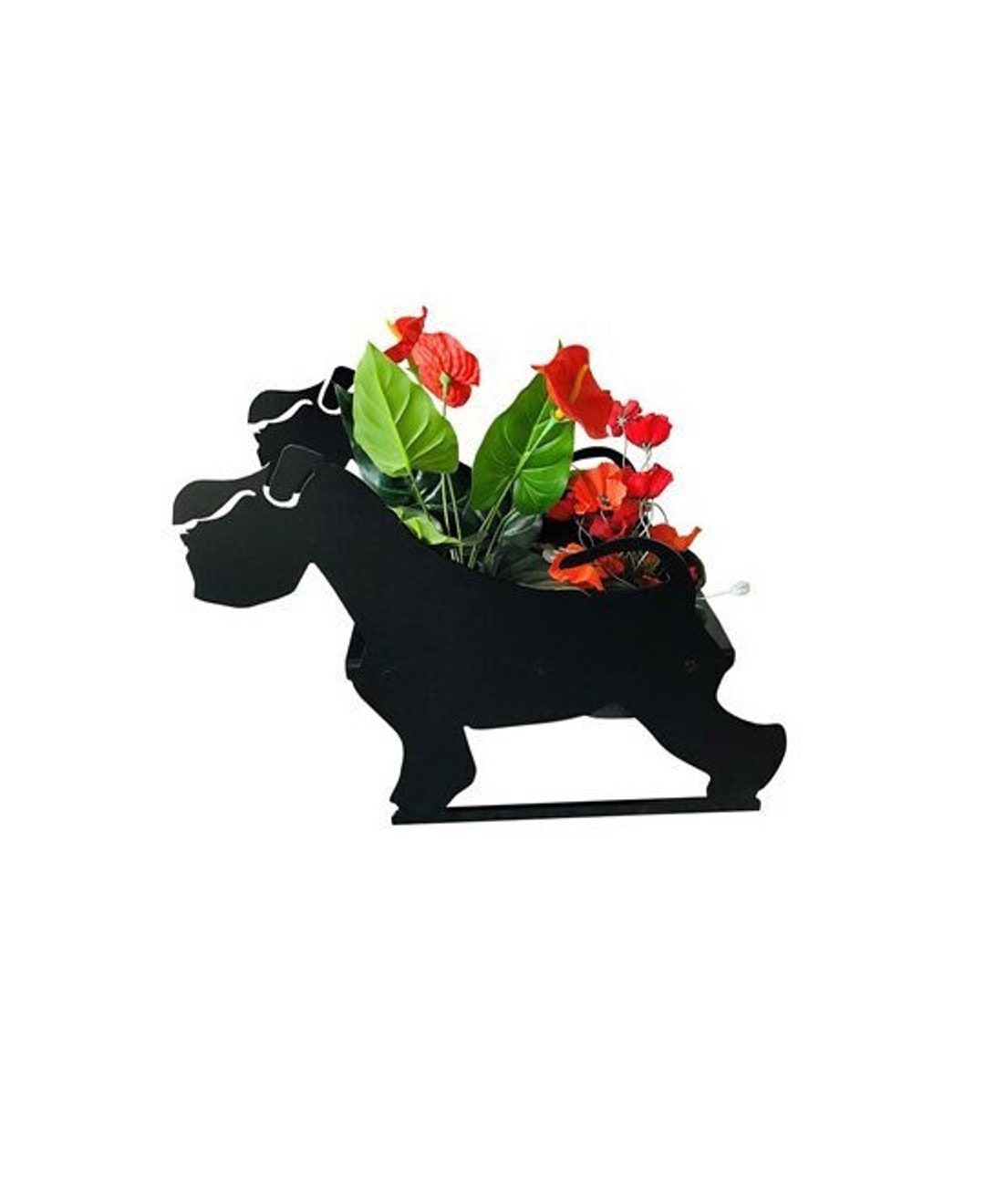 Metal Miniature Schnauzer Planter | Flowerpot Holder | Decorative Plant ...