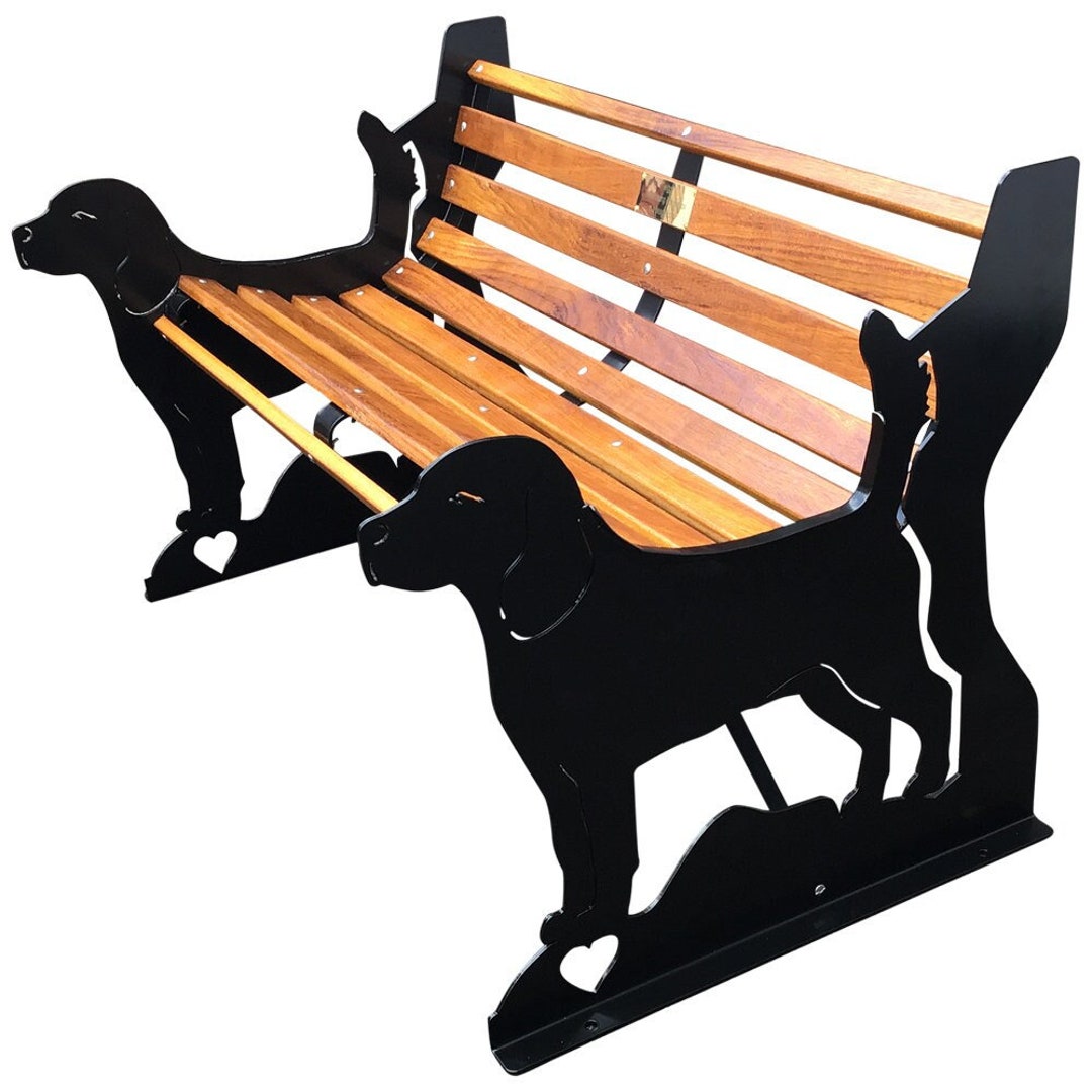 Hand-crafted Beagle Outdoor Garden Bench Metal Hound Seat Unique ...