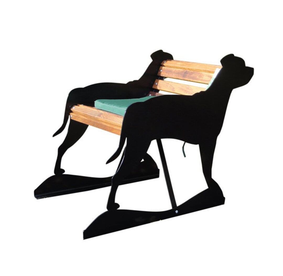 Hand-crafted Staffordshire Bull Terrier Outdoor Garden Bench | Metal ...