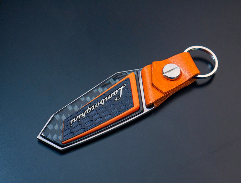 Lamborghini Keychain, Titanium, Carbon Fiber, G10, Leather, Urus ...